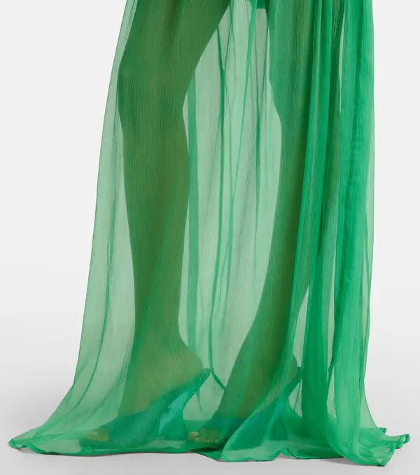 Dries Van Noten Ruffled Silk Muslin Maxi Skirt