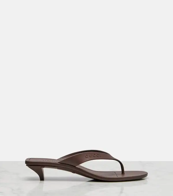 Gucci Vittoria Thong Sandals - Brown