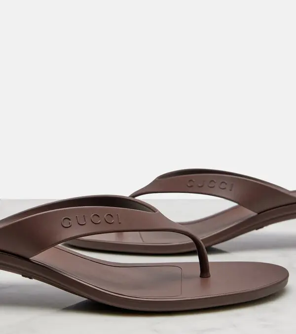 Gucci Vittoria Thong Sandals - Brown