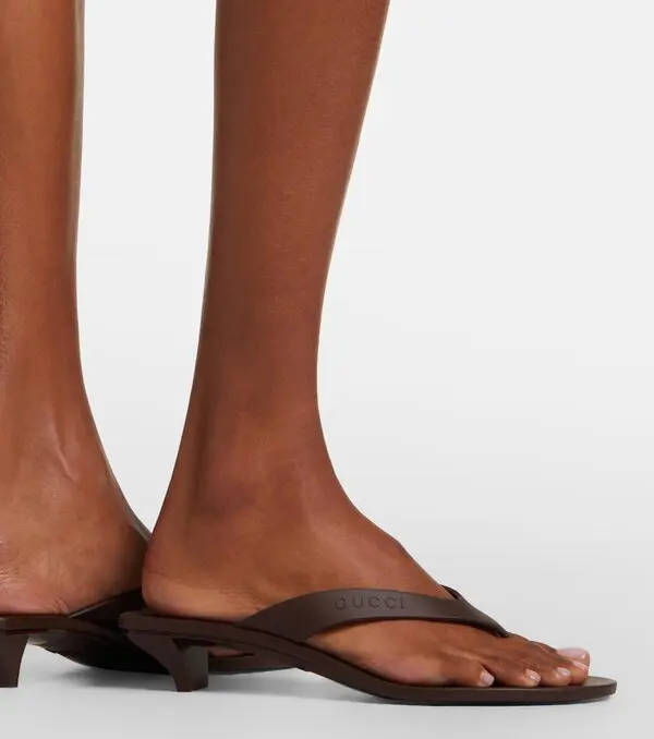 Gucci Vittoria Thong Sandals - Brown