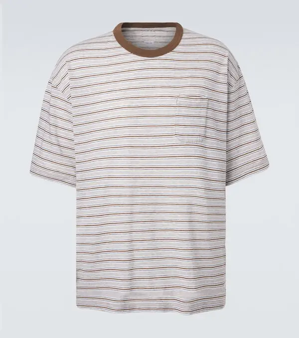 Visvim Mondo Border Wool And Cotton T-shirt