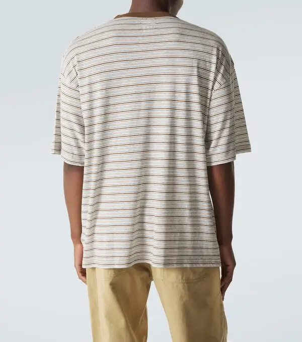 Visvim Mondo Border Wool And Cotton T-shirt