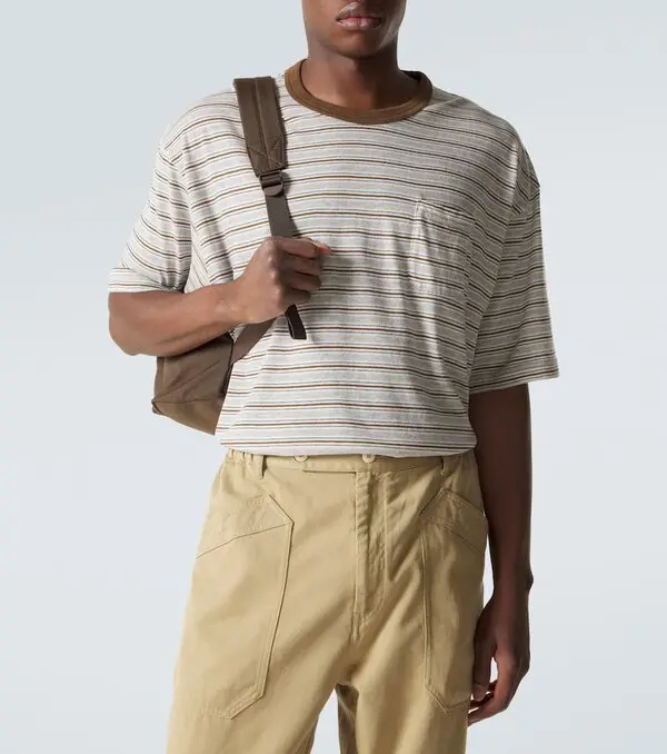 Visvim Mondo Border Wool And Cotton T-shirt