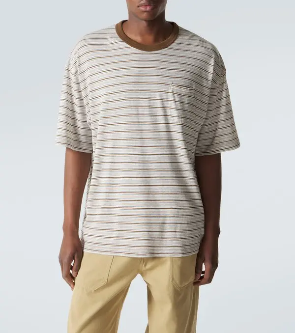 Visvim Mondo Border Wool And Cotton T-shirt