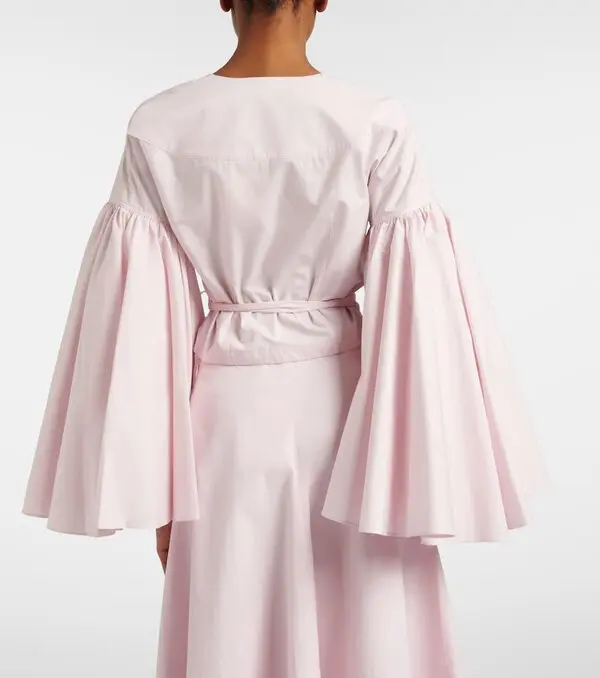 Jacquemus Paysan Cotton Poplin Wrap Top - Pink