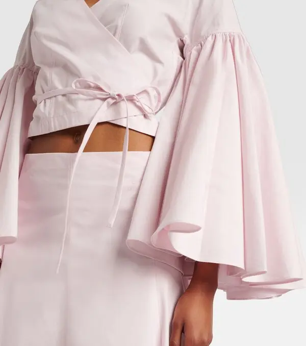 Jacquemus Paysan Cotton Poplin Wrap Top - Pink