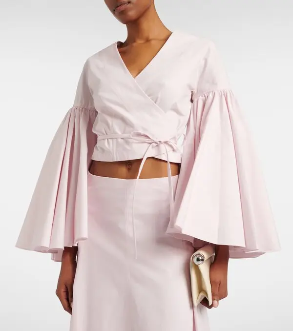 Jacquemus Paysan Cotton Poplin Wrap Top - Pink