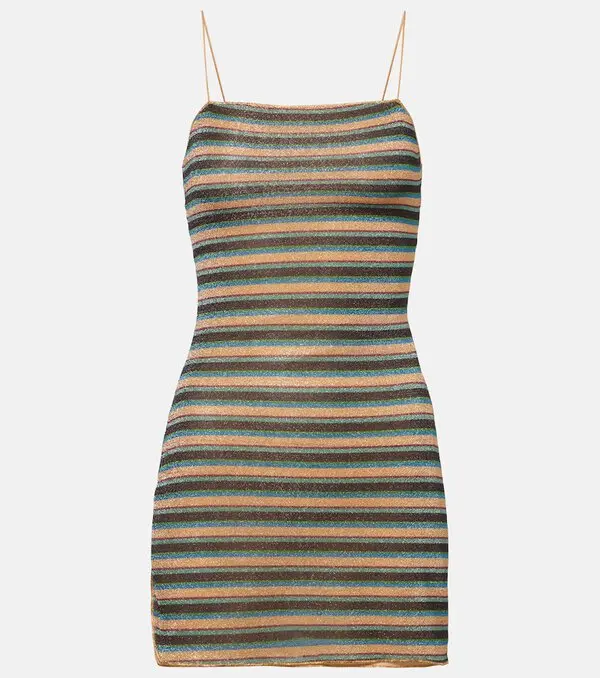 Oseree Lumiere Striped Minidress - Multicoloured