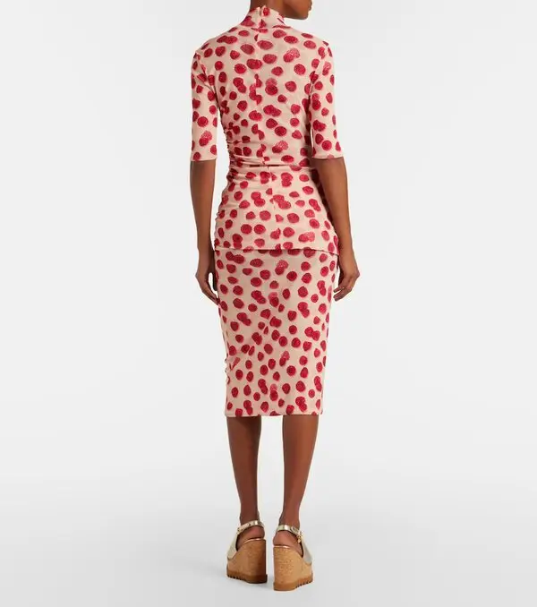 Stella McCartney Printed Mesh Midi Skirt - Pink