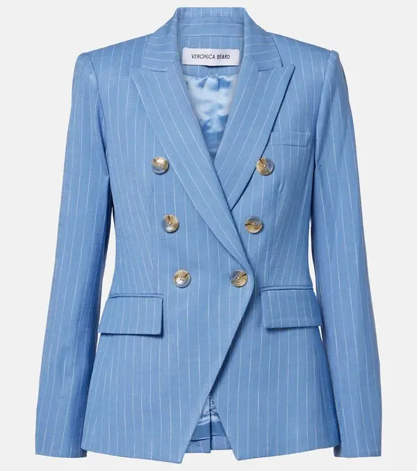 Veronica Beard Miller Pinstripe Blazer - Blue