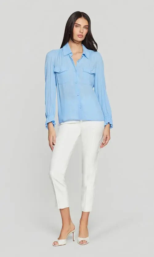 Generation Love Priya Georgette Shirt - Light Blue