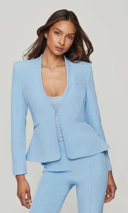 Generation Love Sebas Peplum Crepe Jacket - Light Blue