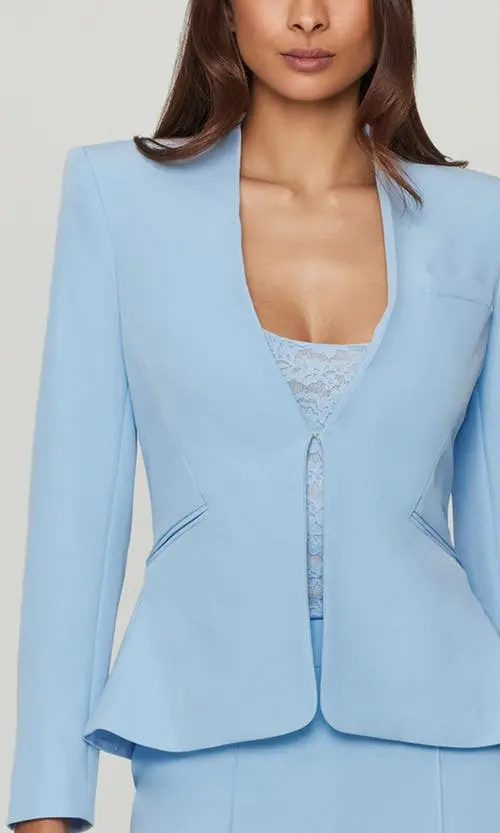 Generation Love Sebas Peplum Crepe Jacket - Light Blue