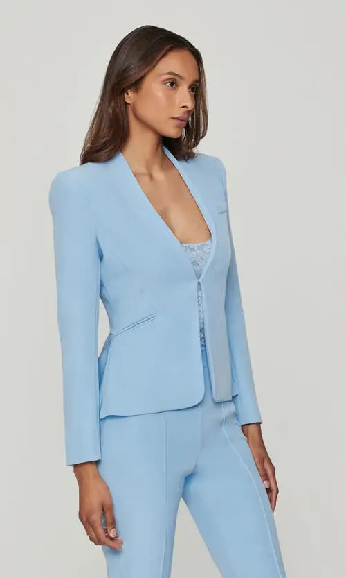Generation Love Sebas Peplum Crepe Jacket - Light Blue