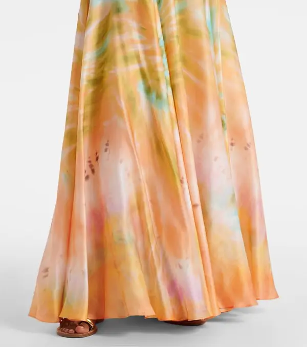 Zimmermann Luna Off-shoulder Printed Silk Chiffon Gown