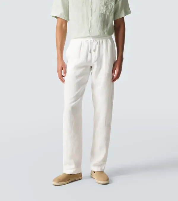 Thom Sweeney Linen Straight Leg Trousers