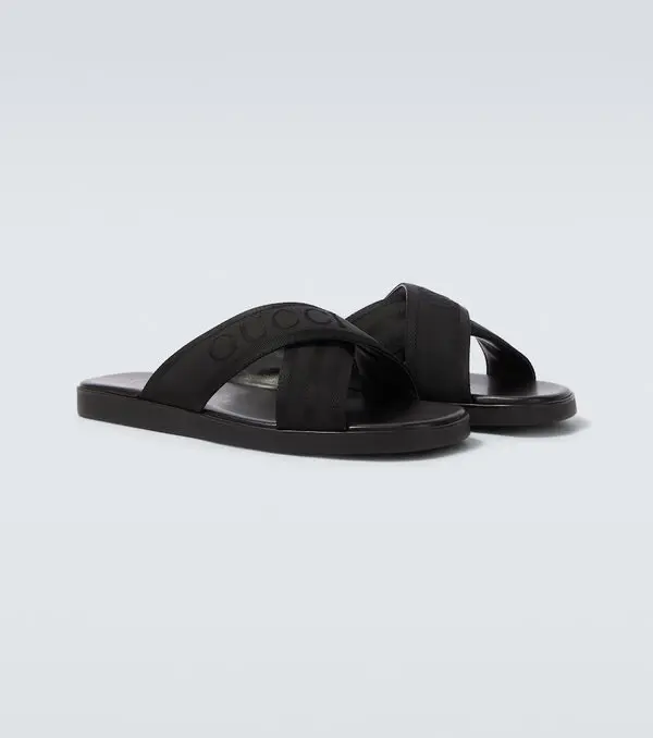 Gucci Logo Jacquard Sandals