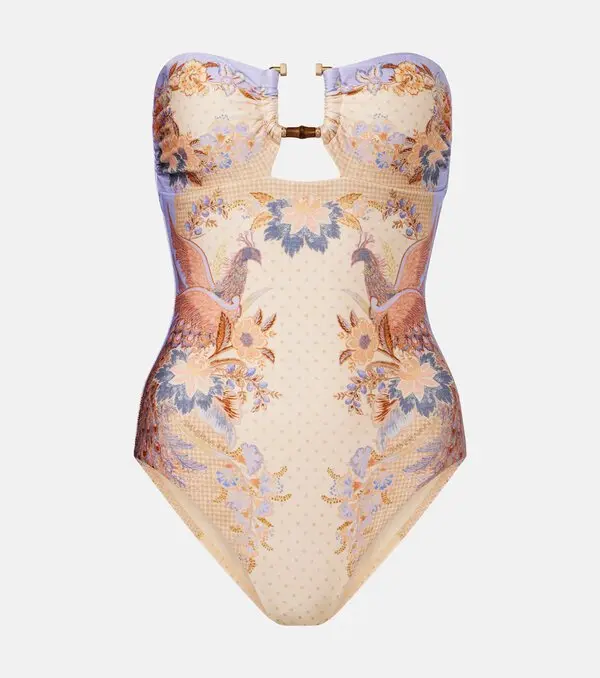 Zimmermann Indra Printed Swimsuit - Beige