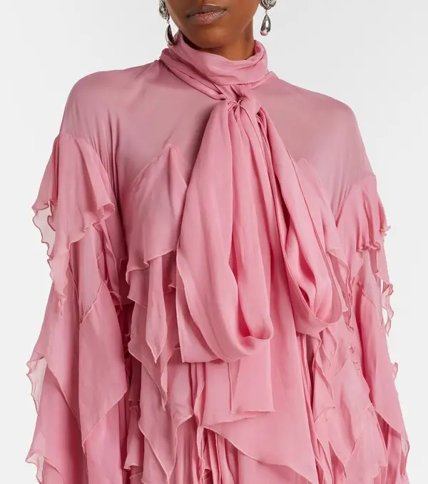 Blumarine Tiered Chiffon Mini Dress