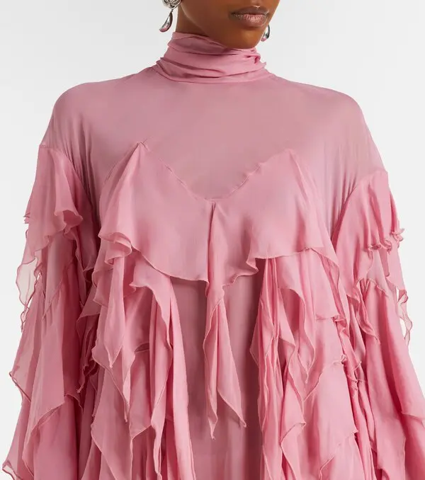 Blumarine Tiered Chiffon Mini Dress