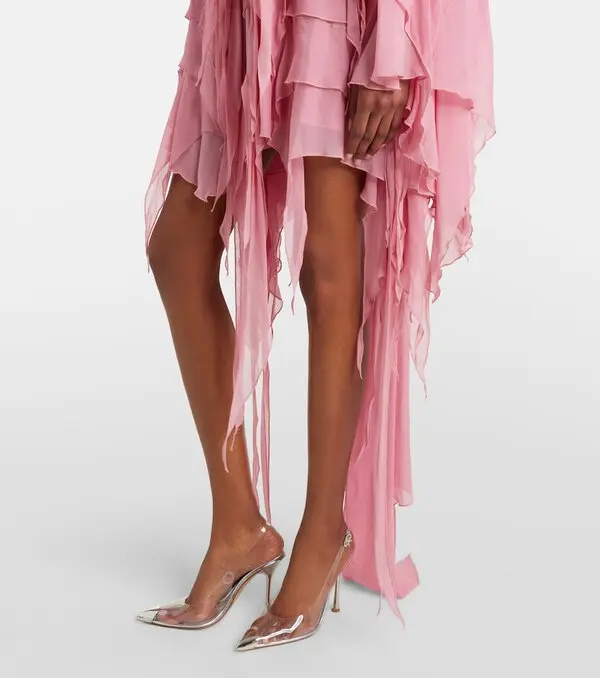 Blumarine Tiered Chiffon Mini Dress