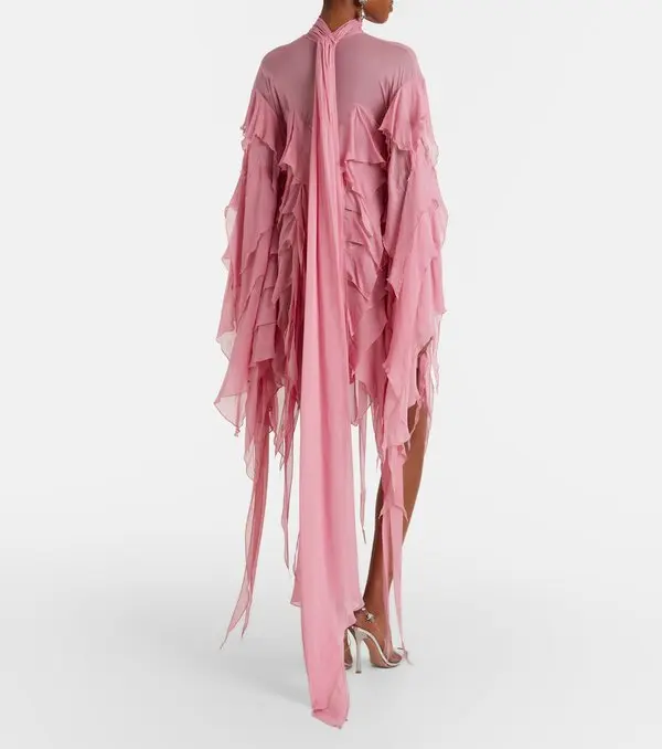 Blumarine Tiered Chiffon Mini Dress