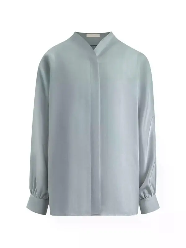12 STOREEZ Alice Silk Blouse - Blue