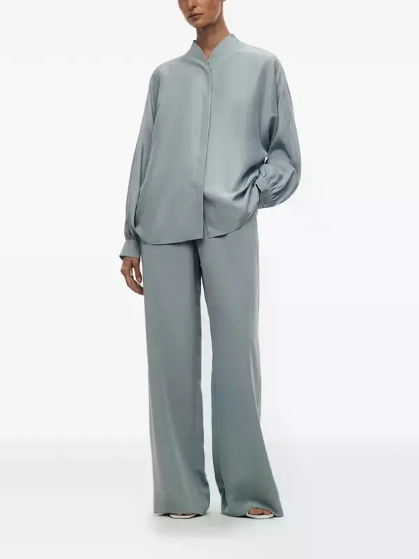 12 STOREEZ Alice Silk Blouse - Blue