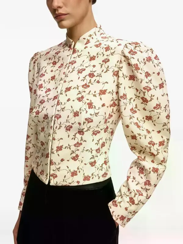 12 STOREEZ Nastenka Floral Print Cropped Jacket