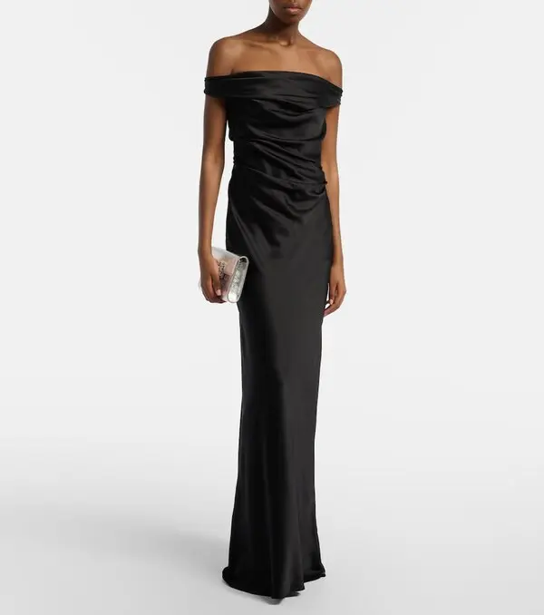 THE SEI Bardot Off-shoulder Gown - Black