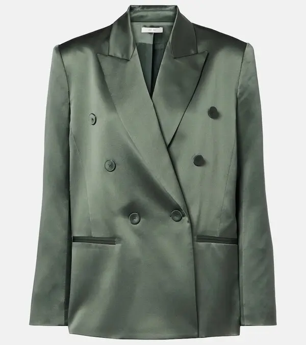 THE SEI Double-breasted Silk Blazer