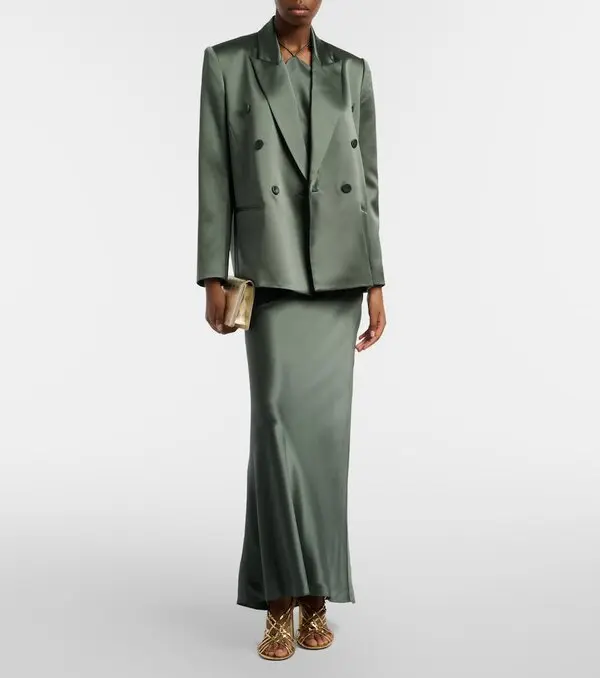 THE SEI Double-breasted Silk Blazer