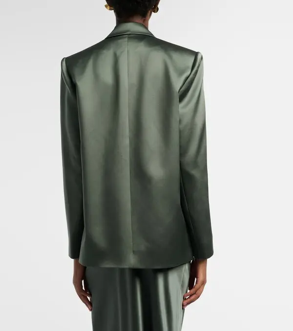 THE SEI Double-breasted Silk Blazer