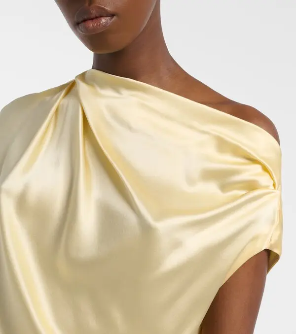 THE SEI Draped Silk Satin Top