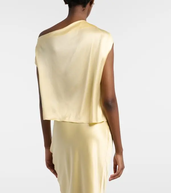 THE SEI Draped Silk Satin Top