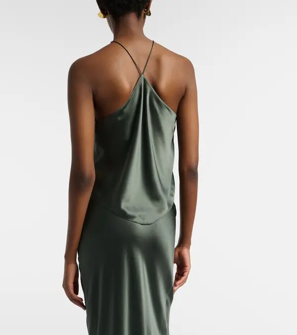 THE SEI Halterneck Silk Charmeuse Top