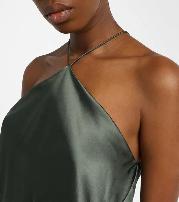 THE SEI Halterneck Silk Charmeuse Top