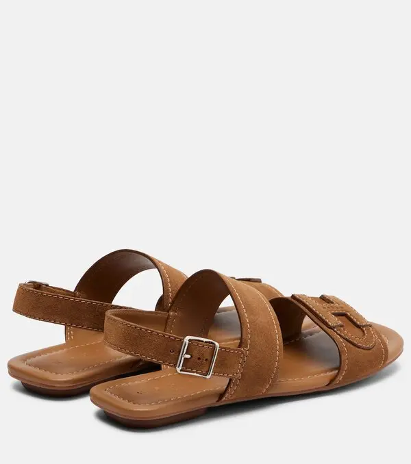 Hogan H685 Suede Sandals - Brown