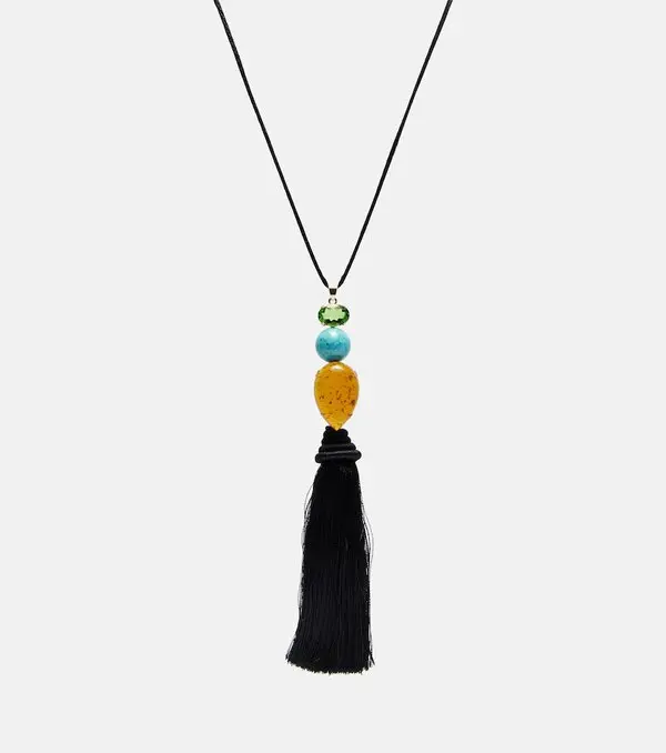 JENNIFER BEHR Izzie Tassel Necklace - Black