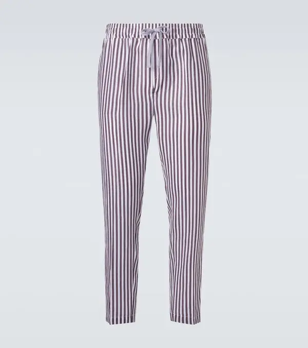 Fedeli Striped Linen Straight Pants