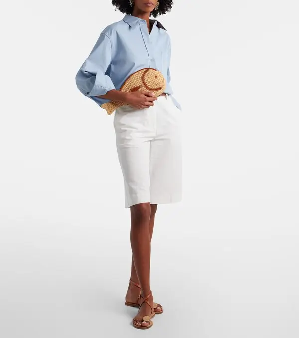 Staud Pesce Raffia Clutch - Beige