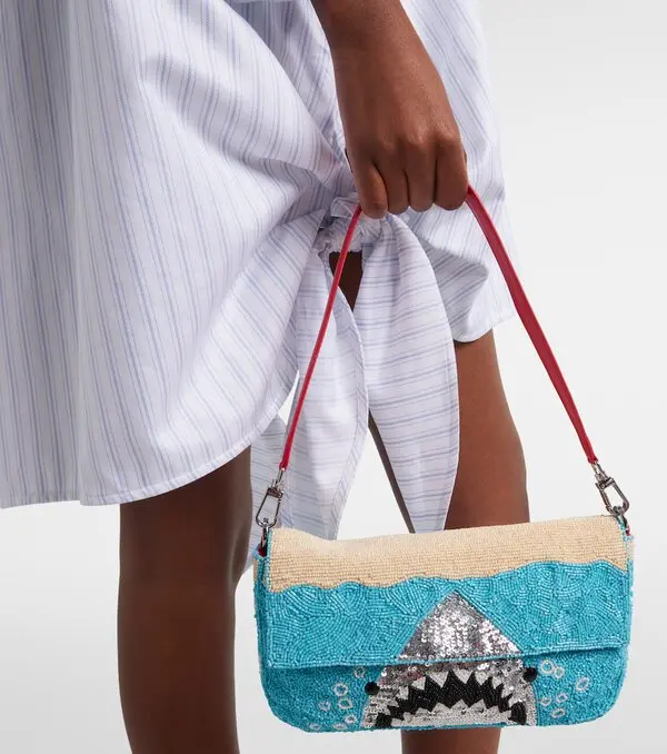 Staud Tommy Beaded Shoulder Bag