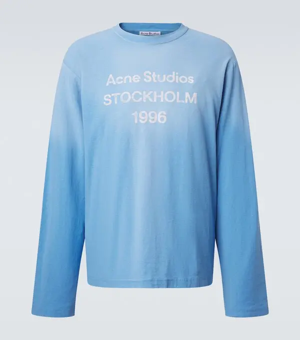 Acne Studios Distressed Cotton-blend Jersey T-shirt - Blue