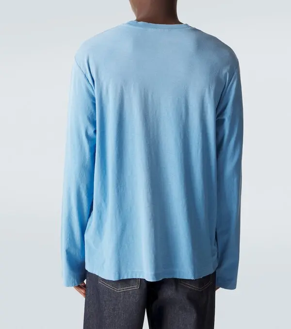 Acne Studios Distressed Cotton-blend Jersey T-shirt - Blue