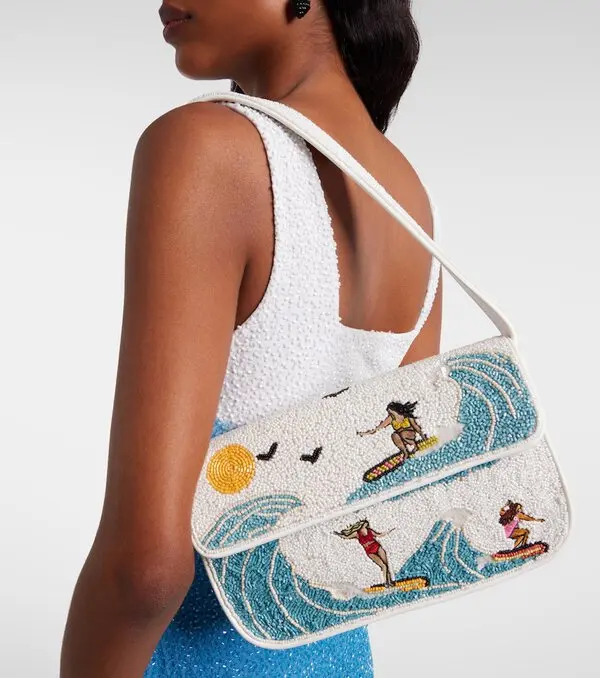 Staud Tommy Beaded Sequined Shoulder Bag - Multicoloured