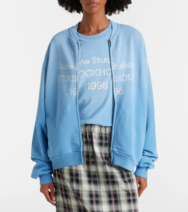 Acne Studios Oversized Cotton-blend Zip-up Sweatshirt