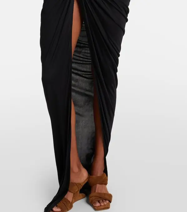 Rick Owens Lilies Avra Ruched Gown - Black