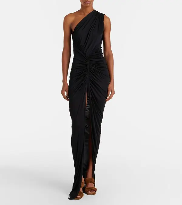 Rick Owens Lilies Avra Ruched Gown - Black
