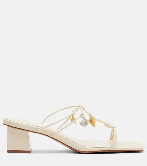 Farm Rio Embellished Leather Mules