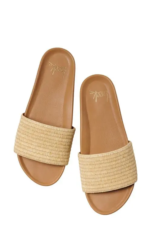 Beek Gallito Raffia Slide Sandal - Honey